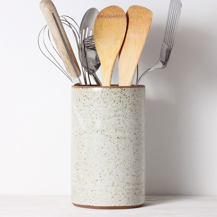 Rustic Stoneware Pottery Utensil Holder: Tidy Tools, Happy Cook! – The ...