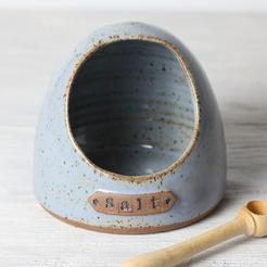 Rustic Pottery Salt Pig with Wooden Spoon: Pinch of Charm – The Little ...
