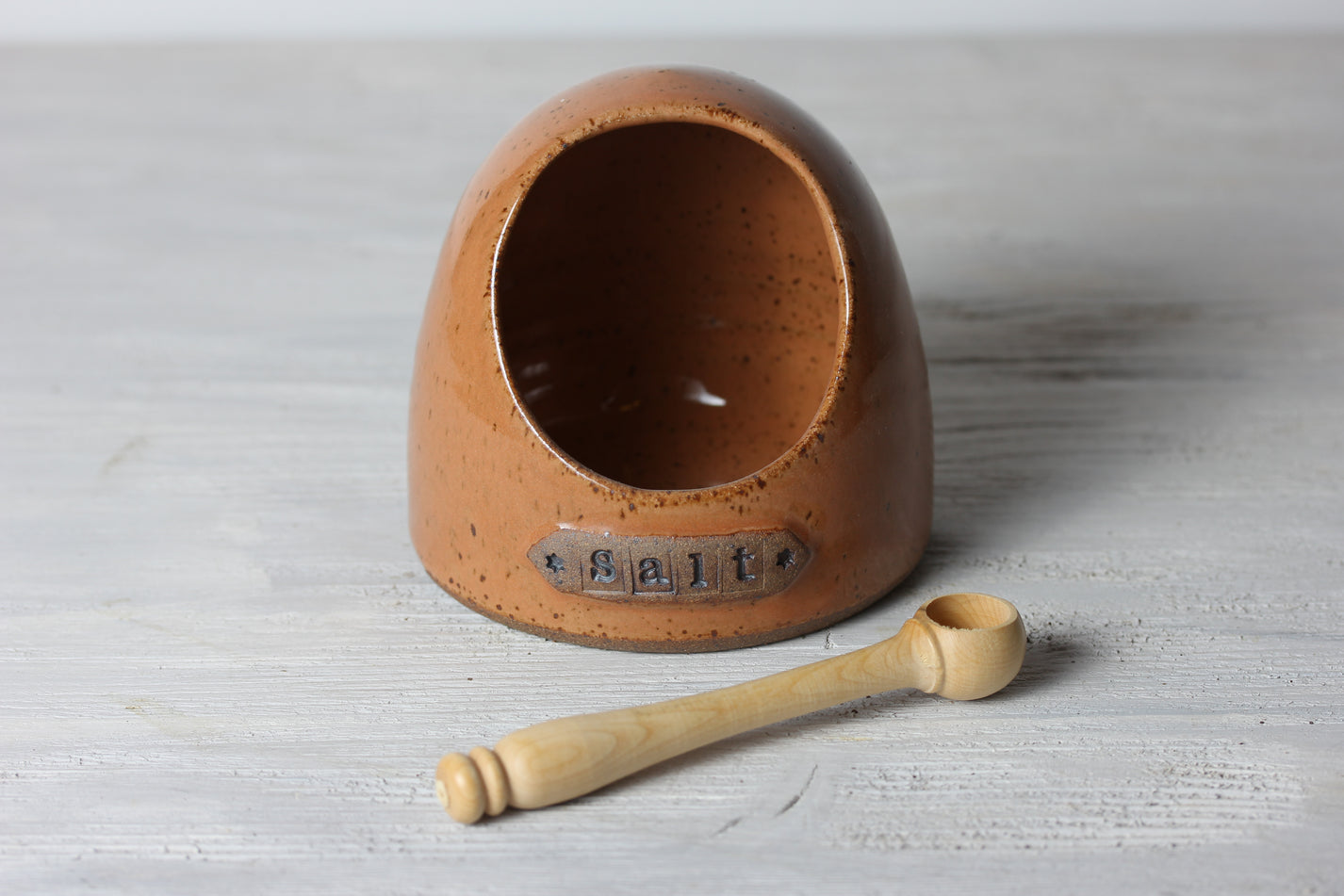 Rustic Pottery Salt Pig with Wooden Spoon: Pinch of Charm – The Little ...